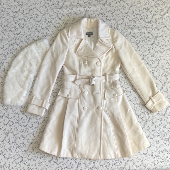 bebe | Jackets & Coats | Bebe Wool Cream Tench Coat | Poshmark
